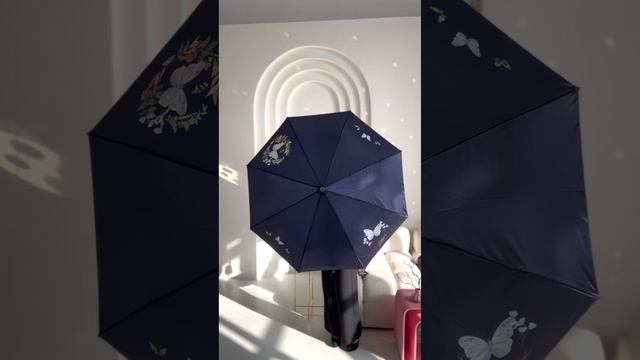 Зонт Женский Flioraj 3 сложения Автомат Синий Антиветер 23148 FJ