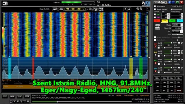 04.07.2021 16:16UTC, [Es], Szent István Rádió, Венгрия, 91.8МГц, 1467км, 500Ватт