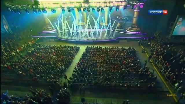 Потрясающий эффект сценической пиротехники на юбилее И.Я. Крутого в СК "Олимпийски"