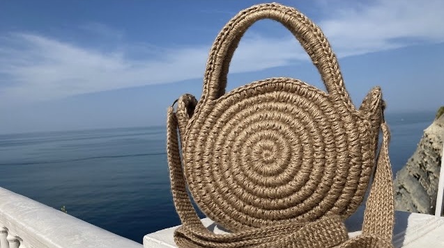 Круглая пляжная сумка из джута. Бесплатный мастер-класс