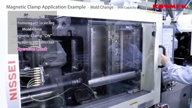 Магнитные плиты Kosmek для быстрой замены пресс форм для ТПА 1400kN.mp4