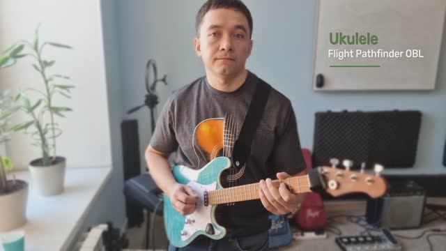 Джаз рок укулеле Flight Pathfinder baritone OBL jazz Ukulele уроки укулеле