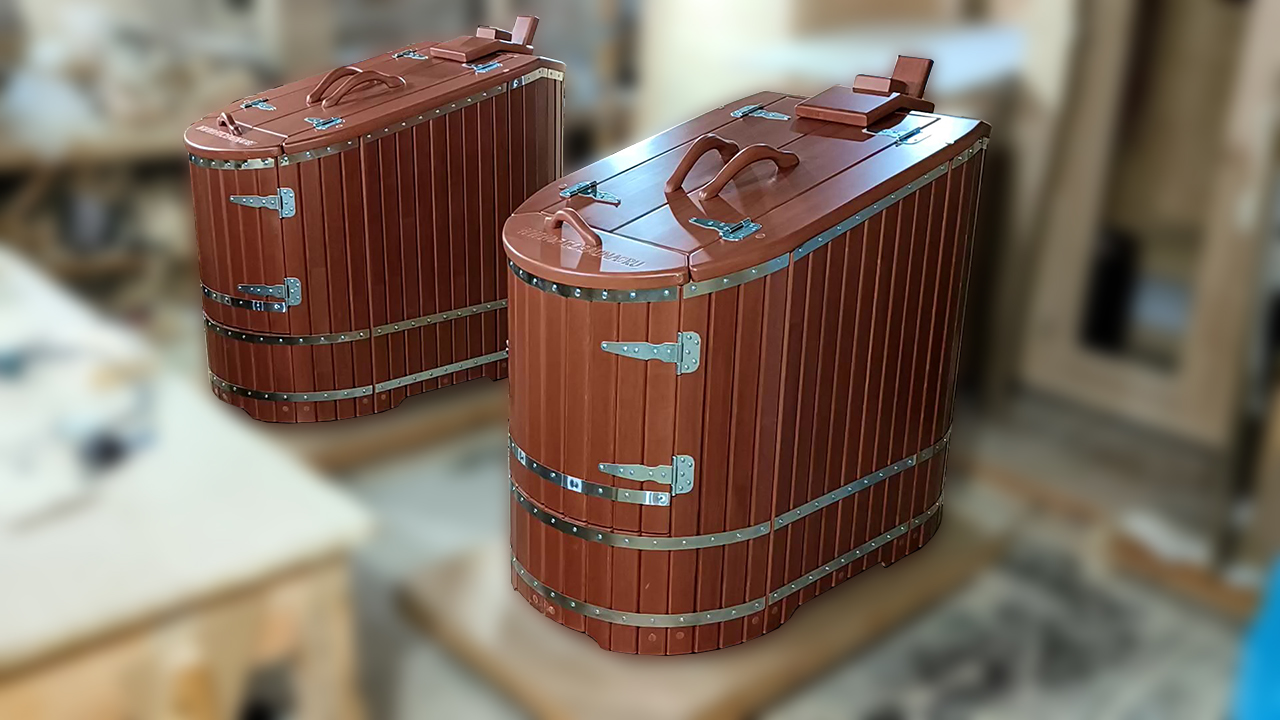 Кедровые полулежачие фитобочки Ладья, тонированные в цвет Tikkurila