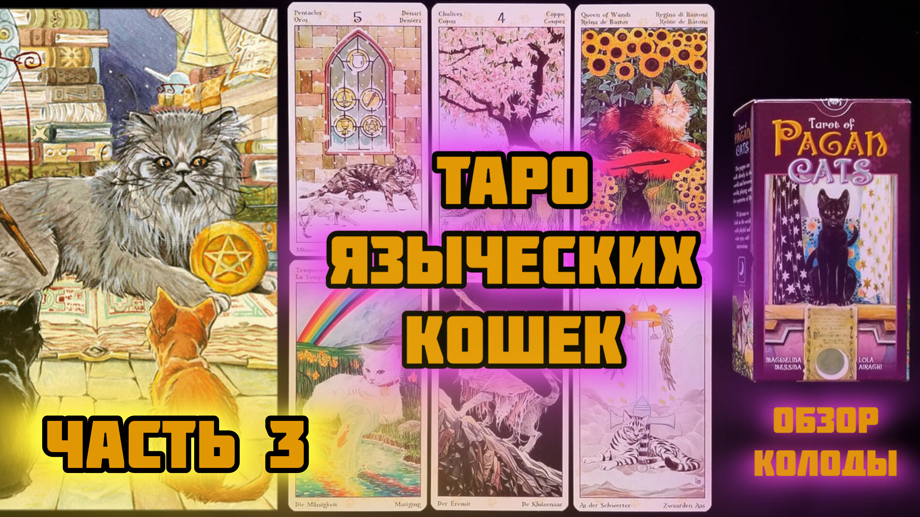 Обзор младших Арканов (Мечи и Кубки) Таро языческих кошек (Pagan cats)_Часть 3.