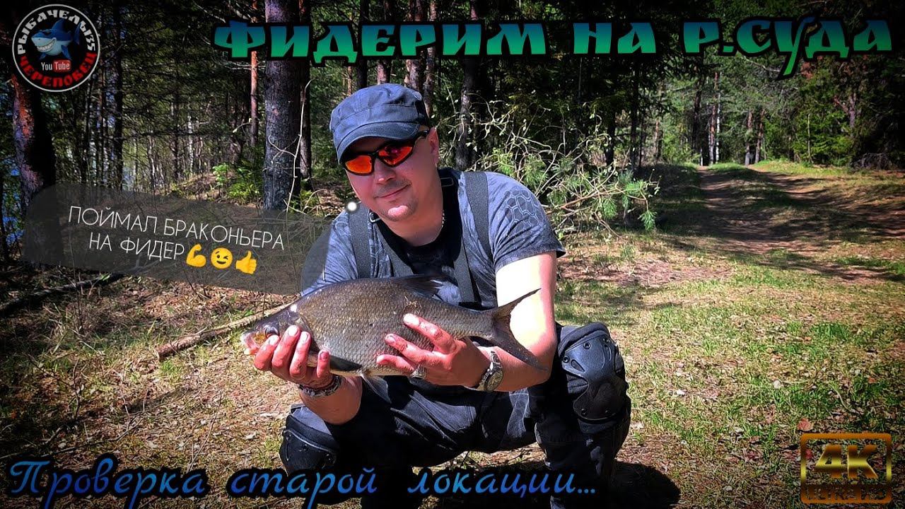 РыбаЧелы35 с фидерами на р.Суда в 4К.Проверяем старую локацию!Поймал БРАКОНЬЕРА на лодке НА ФИДЕР