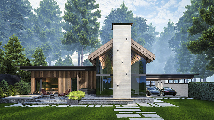 Архитектурный проект. Гостевой дом на склонах гор