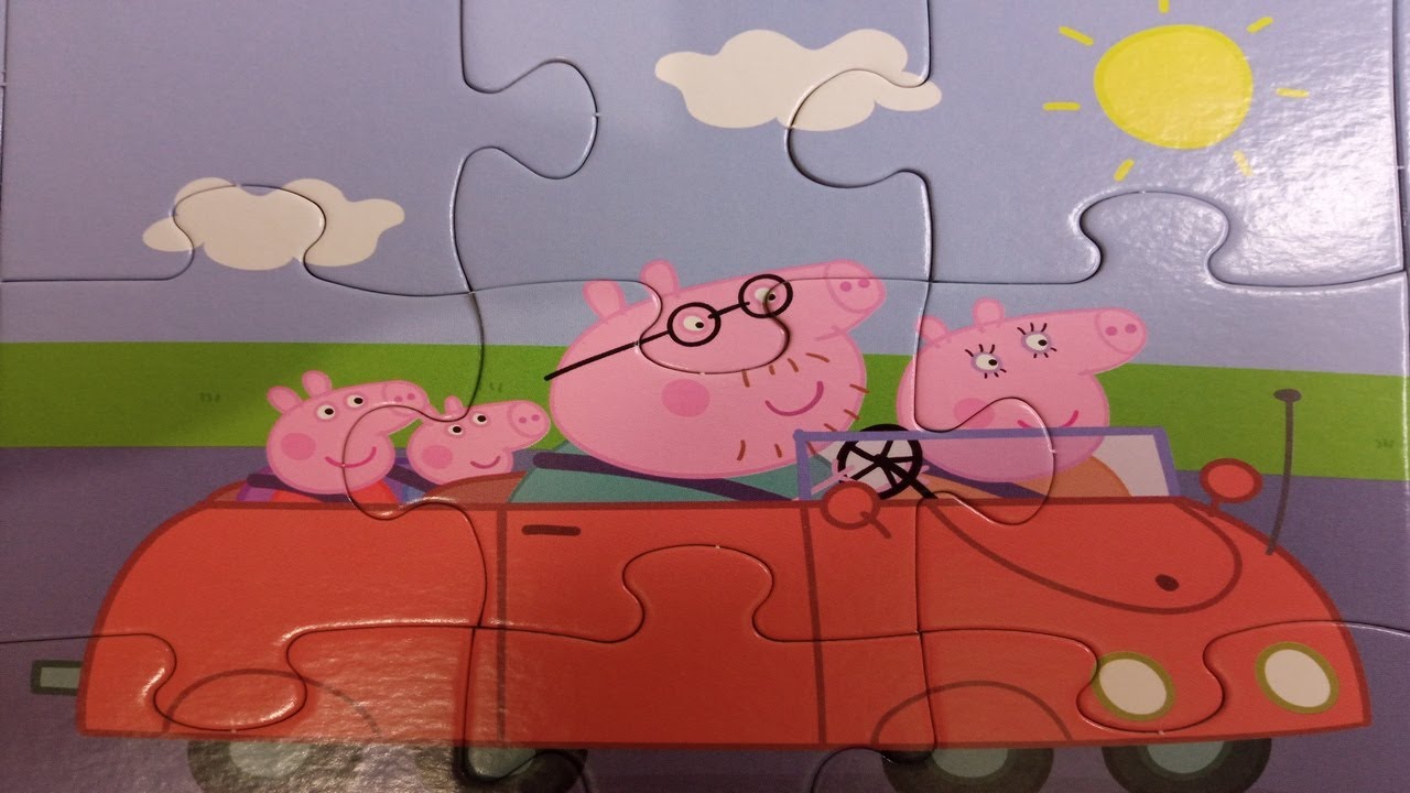Пазл Свинка Пеппа, Семейное путешествие - собираем пазлы для детей | Polinka-Vitaminka