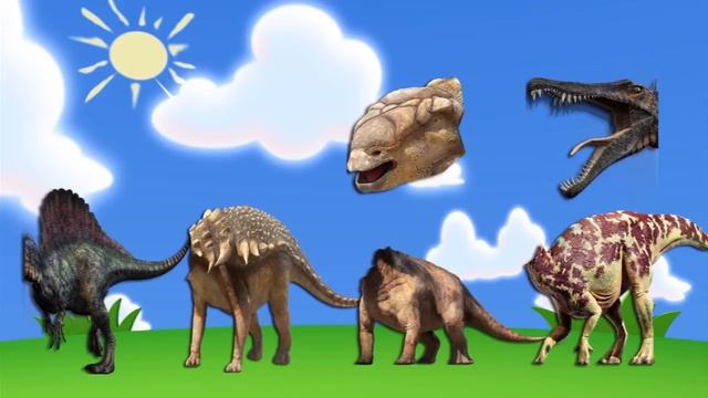 Мультики Про Динозавриков - Подбери голову какая кому подходит. Для маленьких малышей.