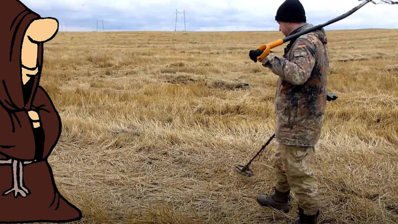 Коп на заброшенной деревне с металлоискателем, редкие накладки от складного ножа СССР