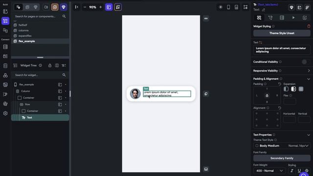 16. Сравнение гибких и расширяемых виджетов - FlutterFlow University