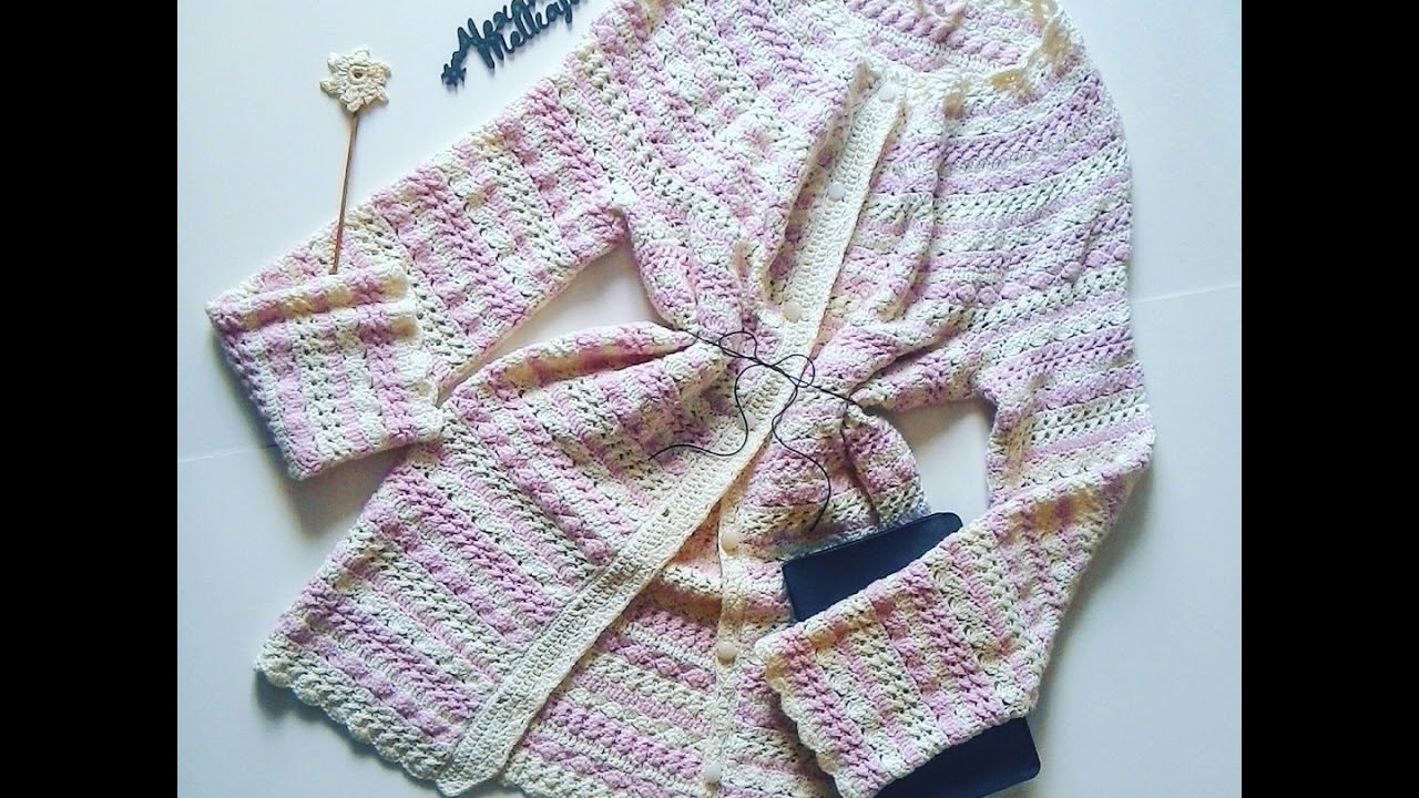 ?Кардиган крючком на универсальный размер, вязаное платье крючком. 1 часть