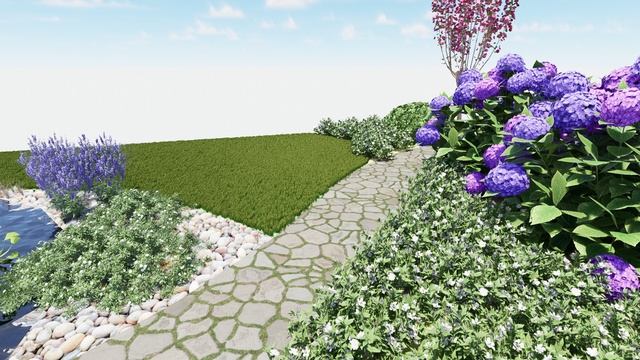 Ландшафтный дизайн у пруда