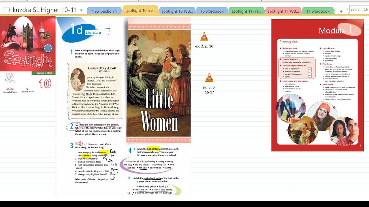 11. Spotlight 10. Module 1. Unit 1d. Literature. Little women