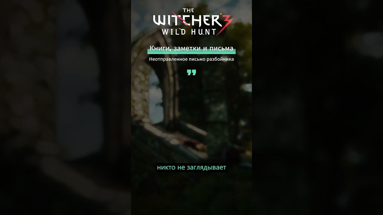 Ведьмак 3 Дикая Охота. Неотправленное письмо грабителя #shorts