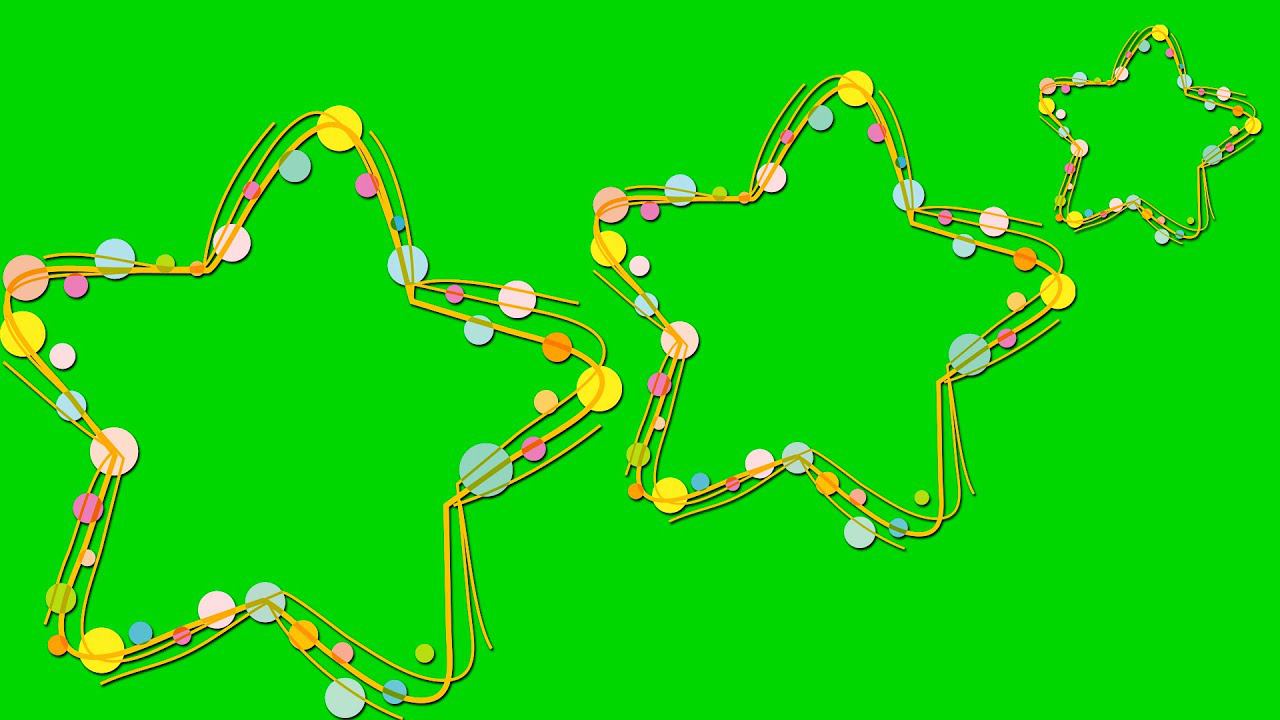 Разноцветные звездочки на зеленом фоне. Футаж для видео монтажа. | Бесплатные футажи для монтажа