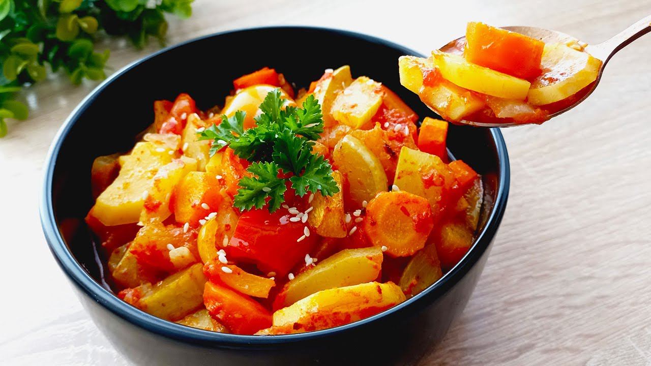 Если есть немного овощей приготовьте это Невероятно простое, доступное и вкусное блюдо! Овощное Рагу