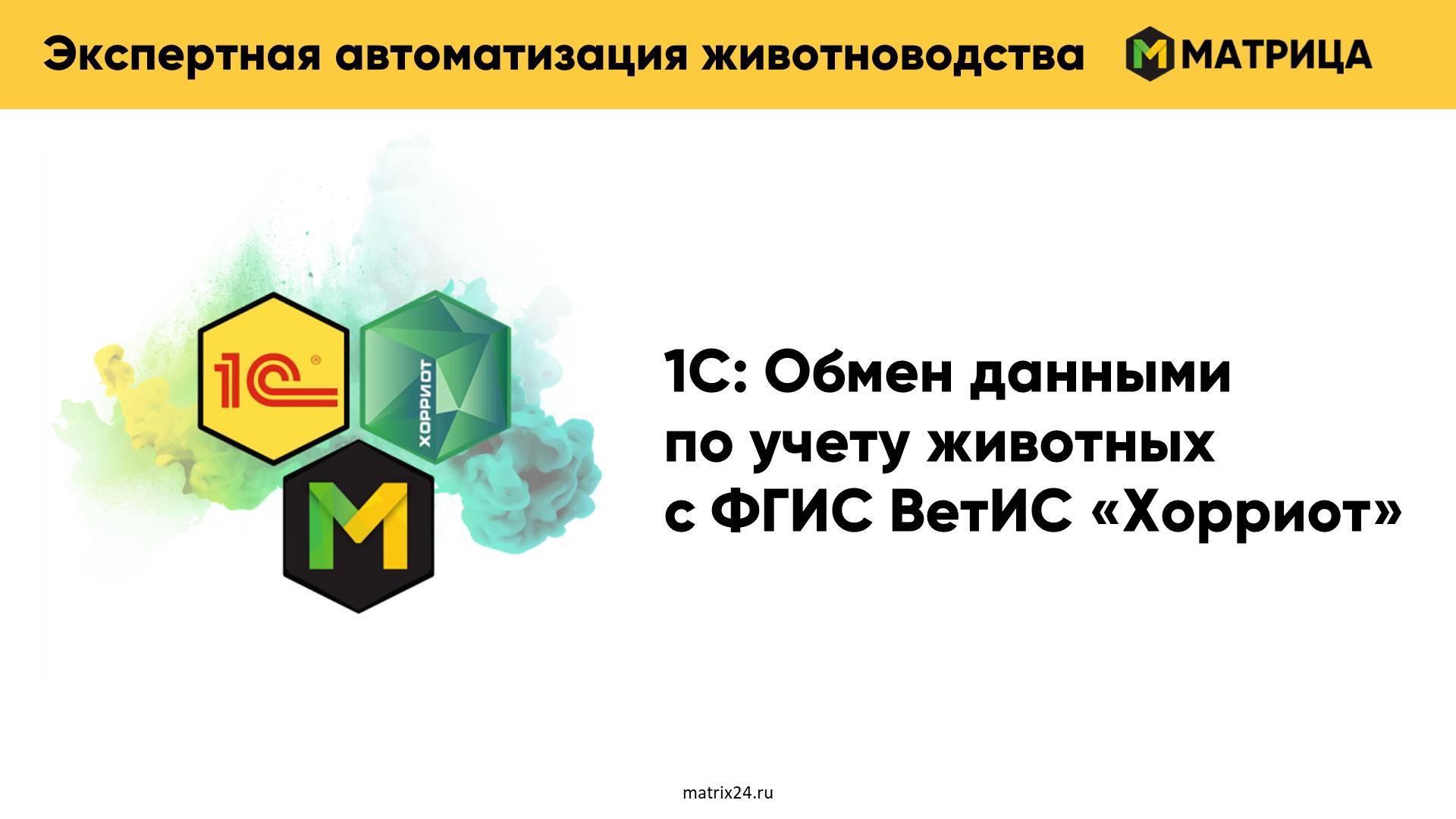 Вебинар "1С:Обмен данными по учету животных с ФГИС ВетИС Хорриот – новое отраслевое решение"