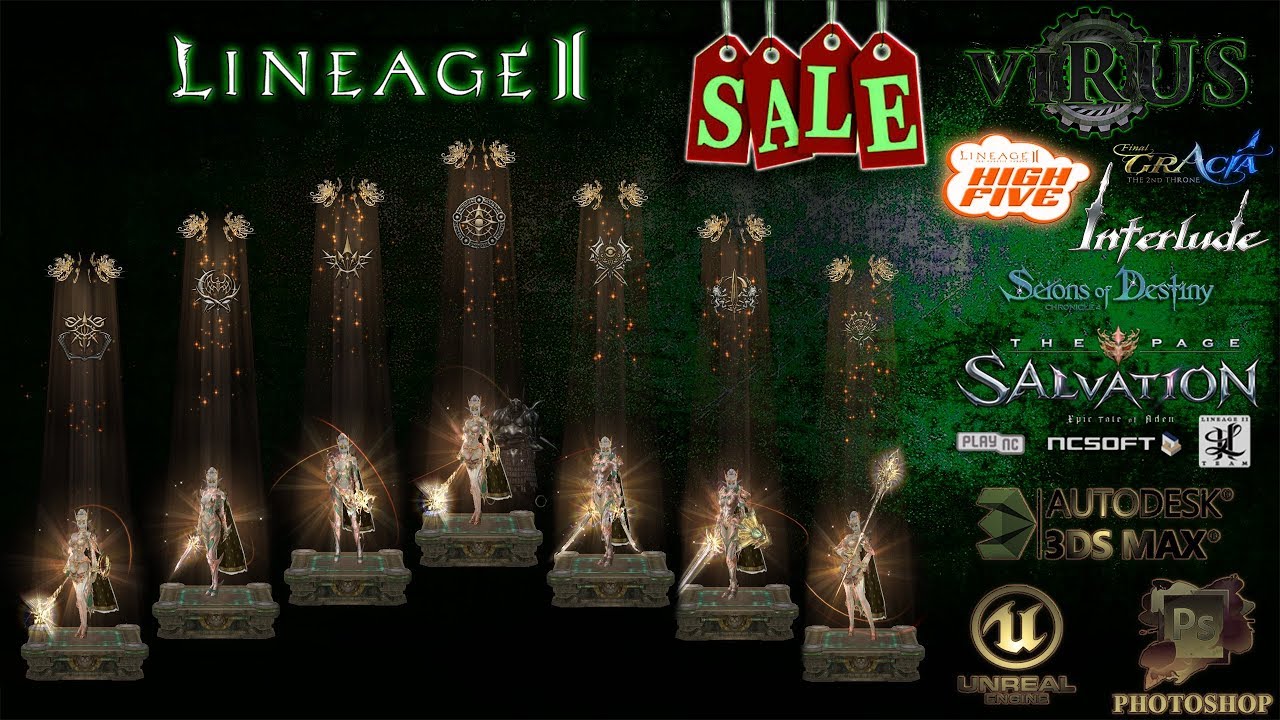 New NPC Hero FDarkElf with Effects and Logo. LINEAGE II. HighFive-GoD  ◄√i®uS►