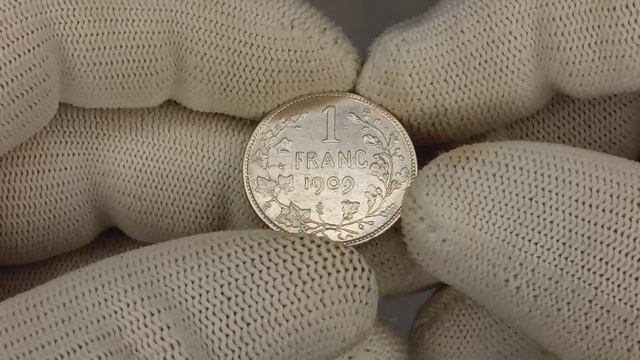 Бельгия 1 франк, 1909 года.