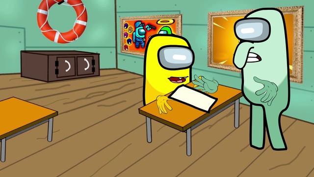 Спанч Боб рисует ровный круг