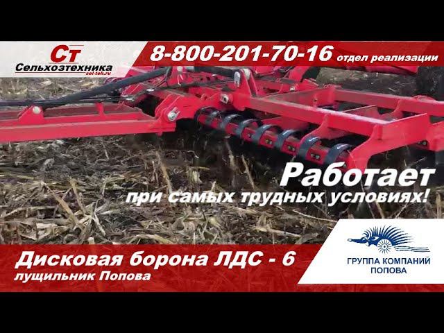 Дисковая борона  ЛДС-6 (Лущильник Попова)