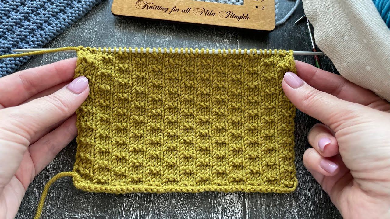 Простой теневой узор спицами