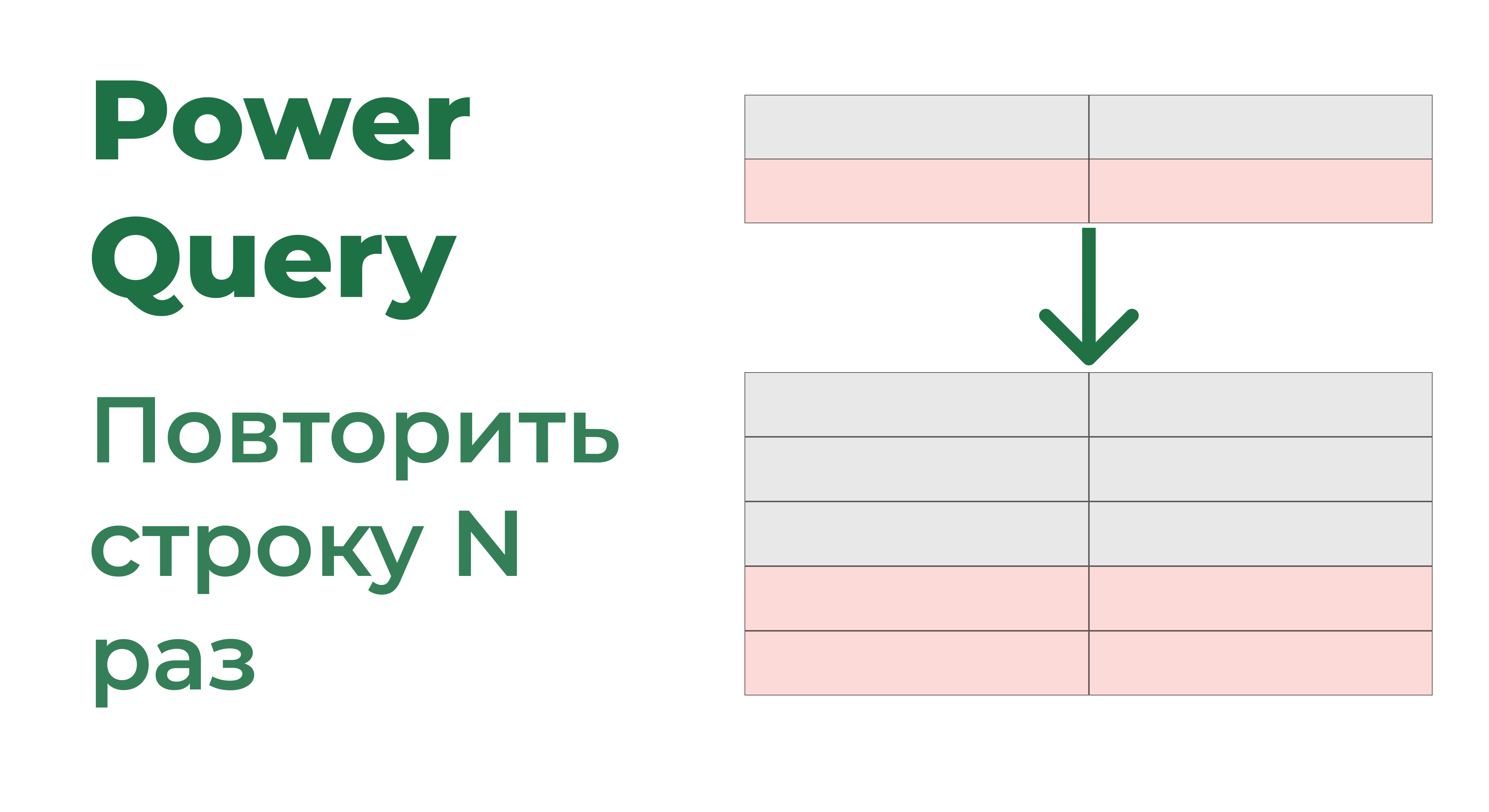 Power Query. Повторить строку N раз