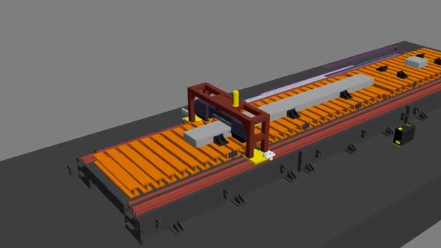 Портальная станок с подвижным порталом  с поворотом  для реза заготовок под углом в обе стороны