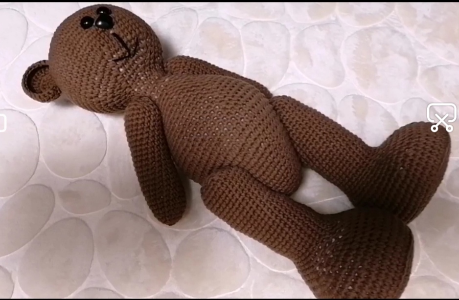 Как связать ножки для медвежонка