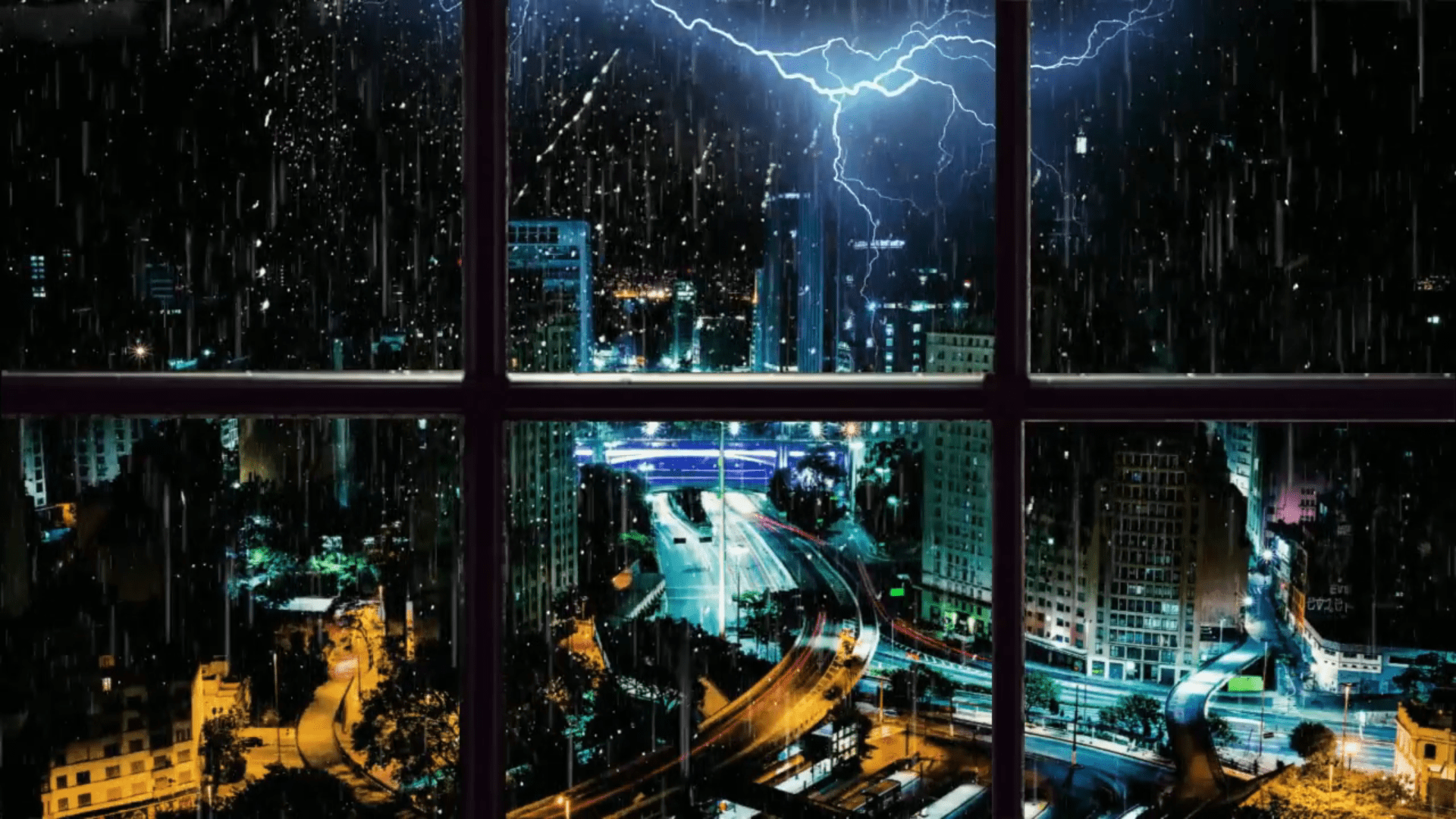 Звуки ночного  дождя и грома для медитации, учёбы, сна