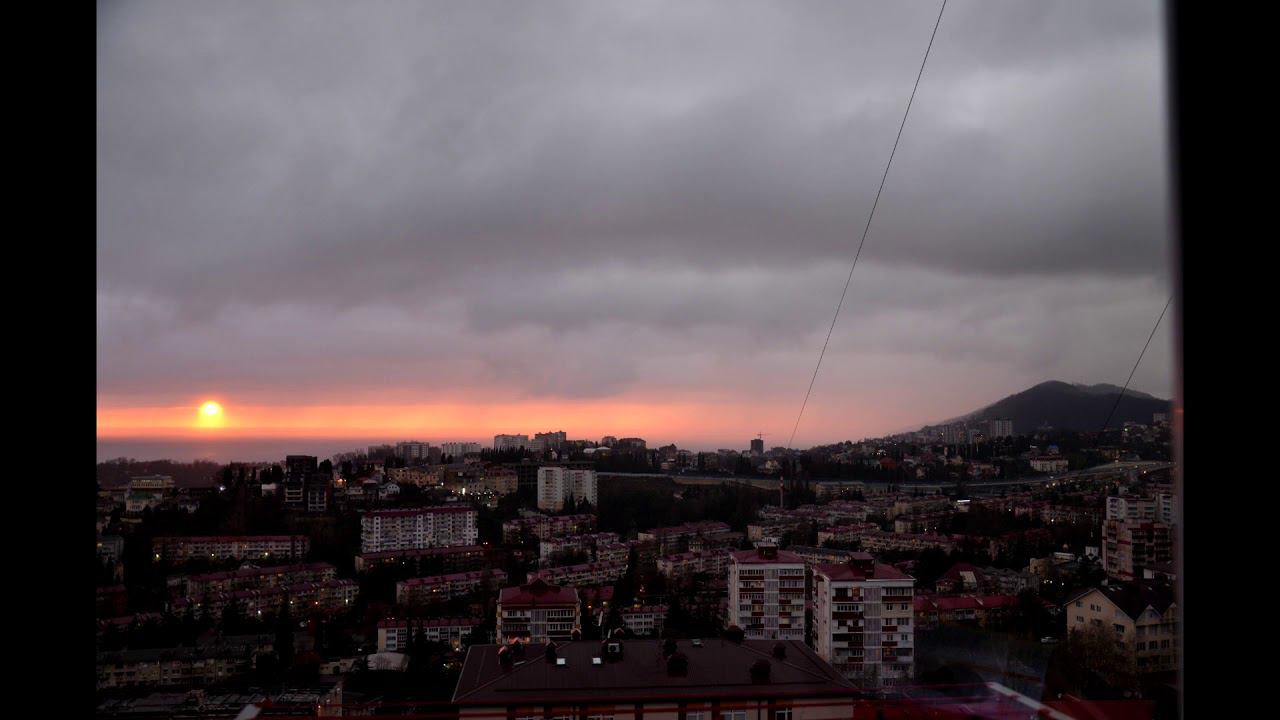 Красивый закат в Сочи, море, Сочи Видео.
