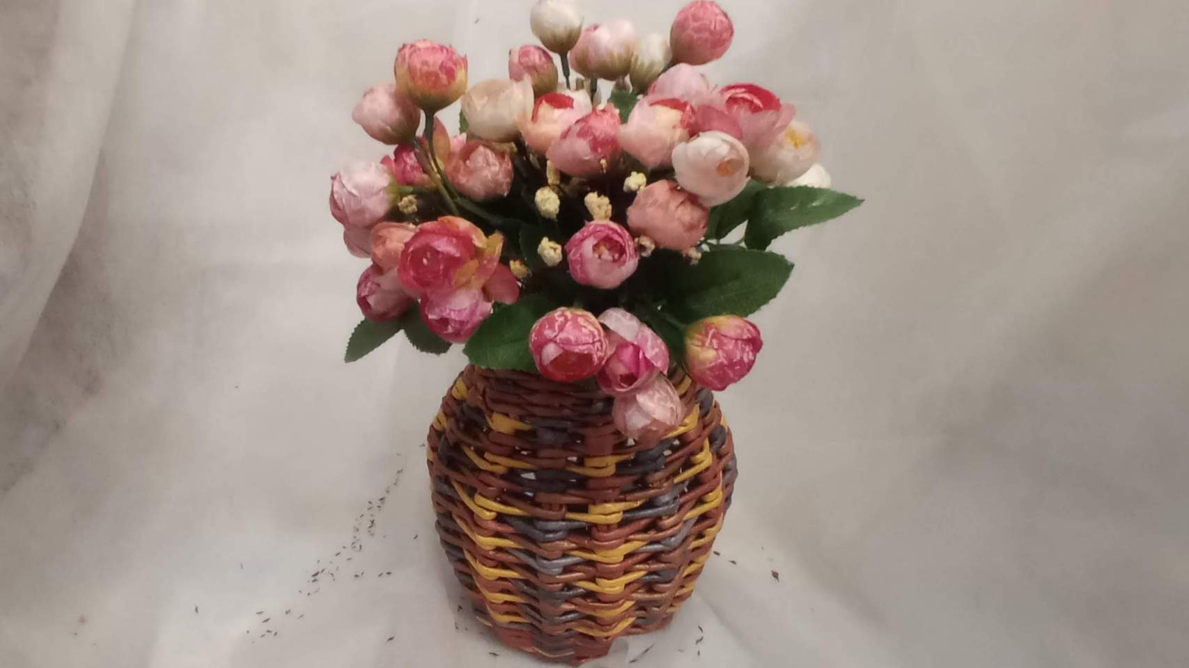 МК. Ажурная ваза из бумажной лозы. #53