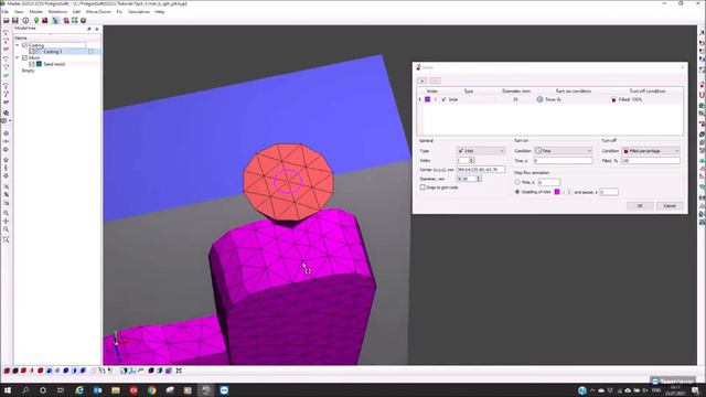 Sand Casting Simulation in PoligonSoft