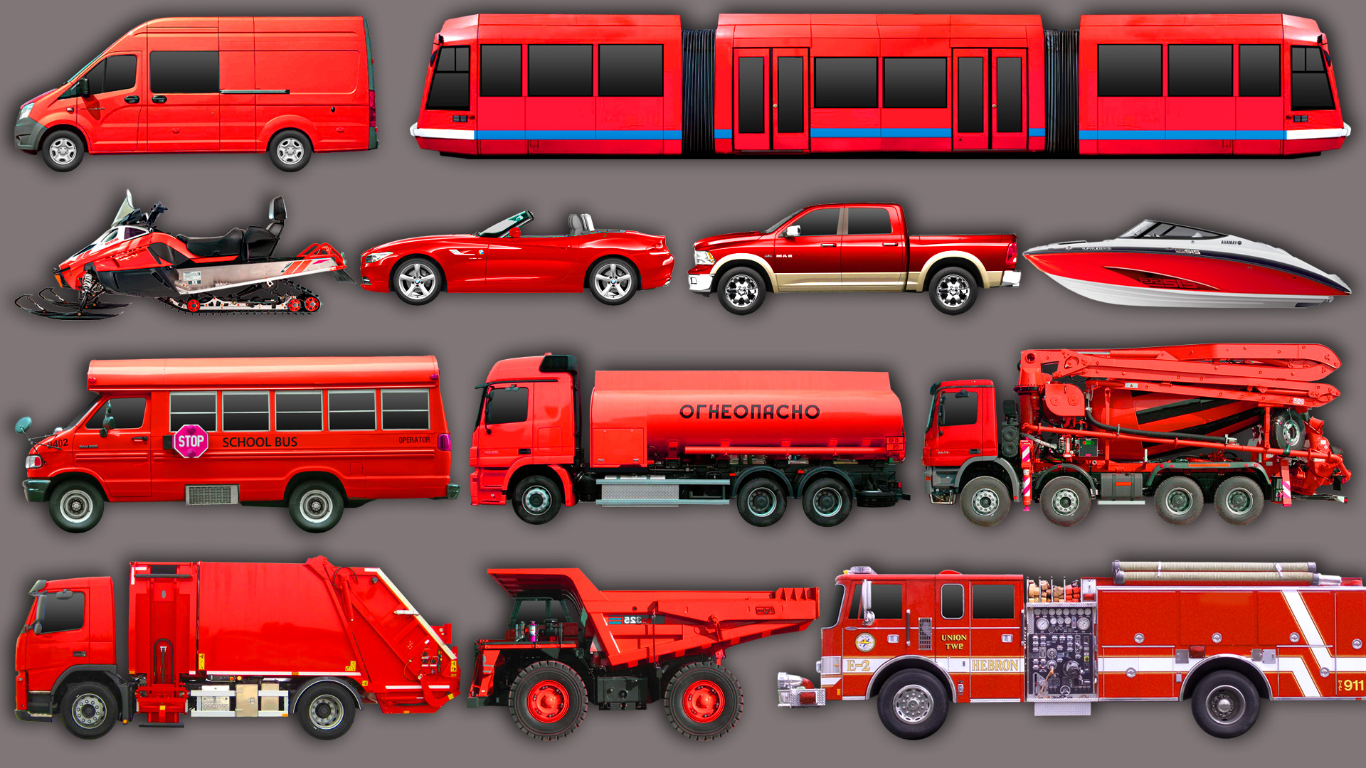 Изучаем виды транспорта. Мультик про машинки для детей: грузовик, трамвай, мусоровоз, самосвал