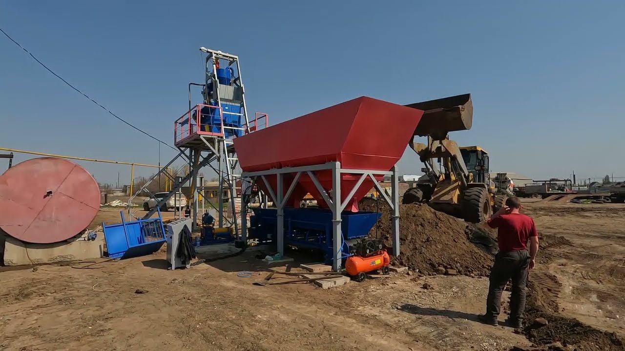 Запуск бетонного завода "Рифей-Бетон-25" в с.Старая Полтавка