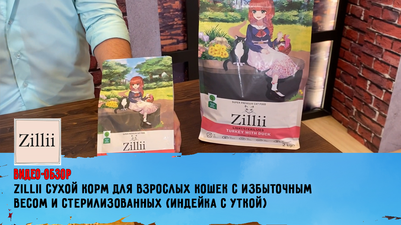 Обзор ZILLII сухой корм для взрослых кошек с избыточным весом и стерилизованных (индейка с уткой)