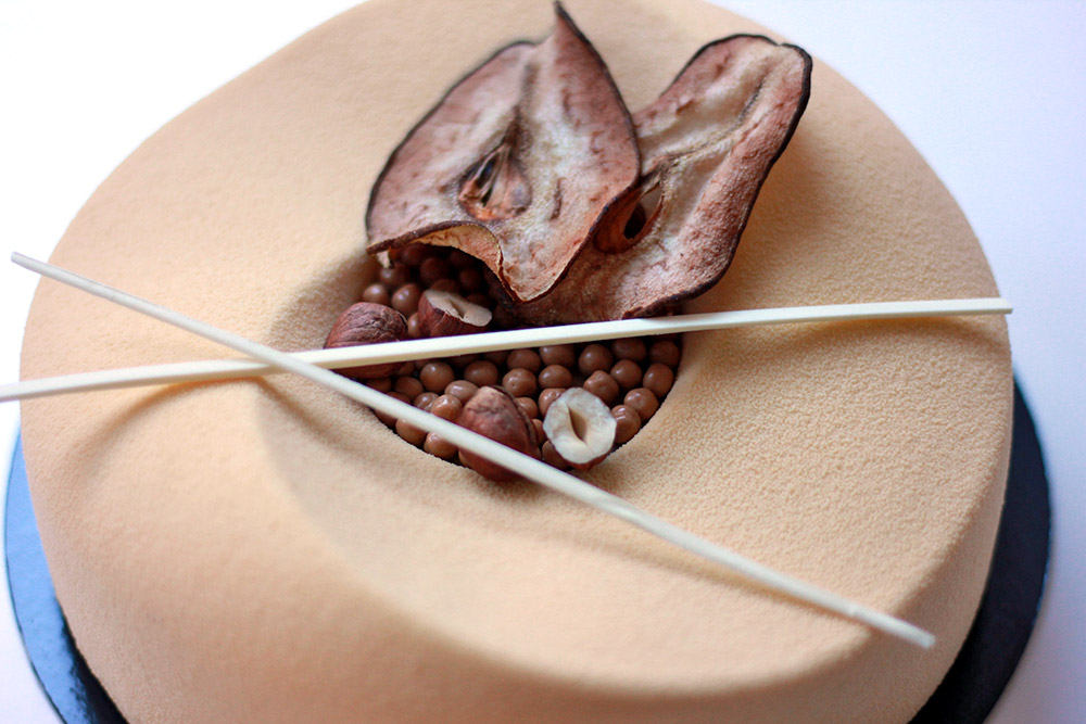 Рецепт муссовый торт Фундук, груша и сливочный сыр