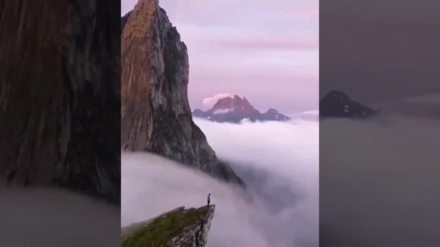 Над облаками на острове Сенья, Норвегия