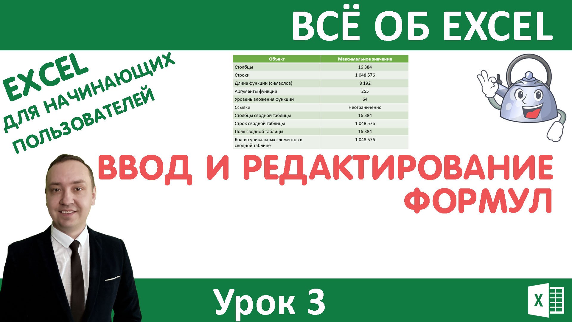 Ввод и редактирование формул.Excel для начинающих пользователей.