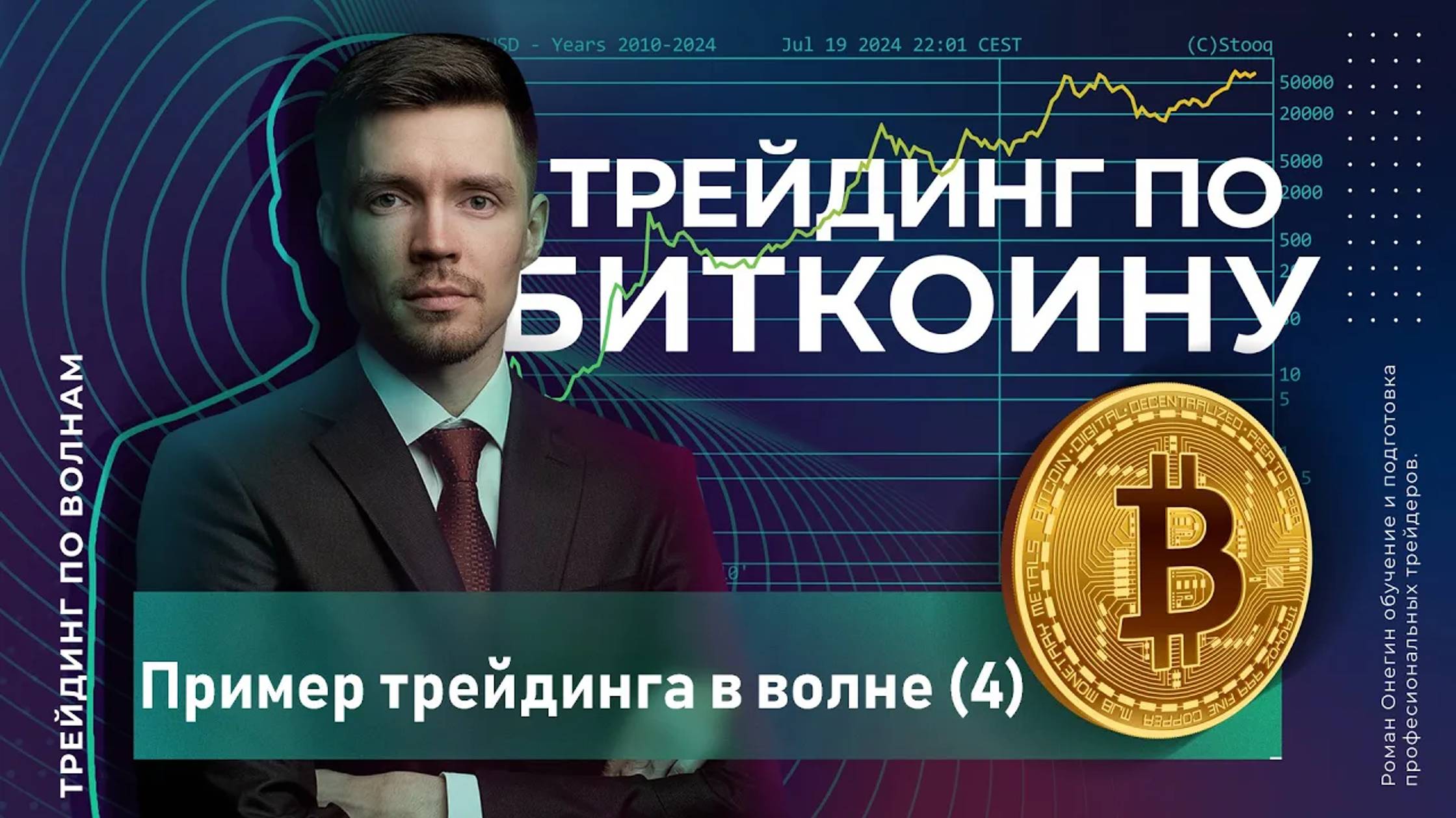 Урок 19 Торгуем в волне (4). Пример трейдинга по Биткоину волновой анализ Эллиотта Роман Онегин