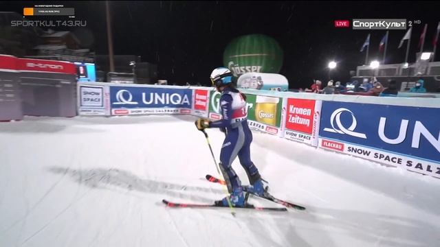 Горные лыжи. Кубок мира. Флахау. Женщины. Слалом. 1-ая попытка..mp4