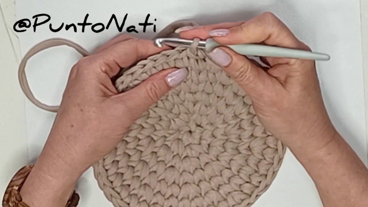 Вязание крышки для корзины