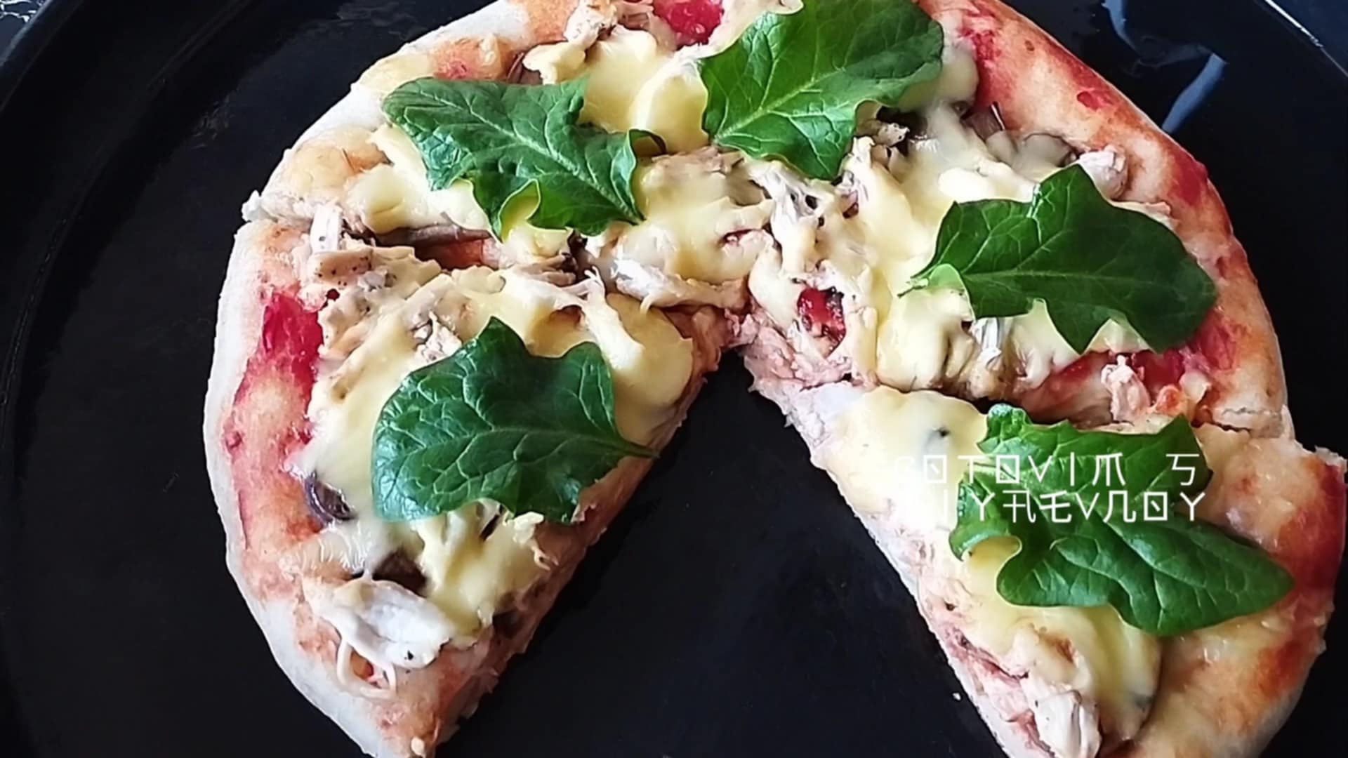 Грибная пицца с курицей. Лучшее тесто для пиццы.