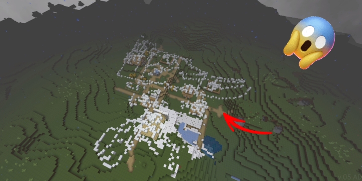 Откуда у нас в деревне столько снега в minecraft | ДимА4 minecraft!