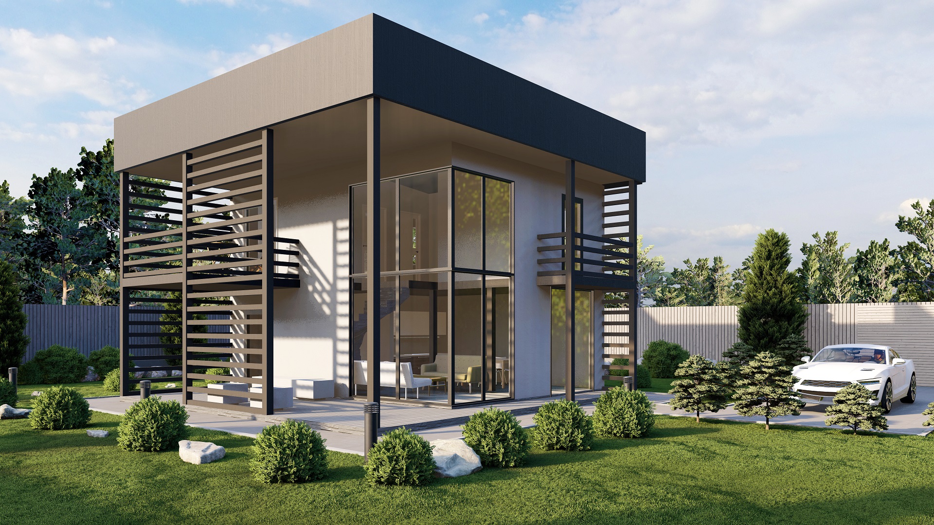 Проект дома в стиле модерн.