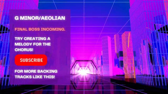 FINAL BOSS Synthwave Backing Track 80s G MINOR