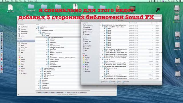 Библиотеки звуковых эффектов в FCPX