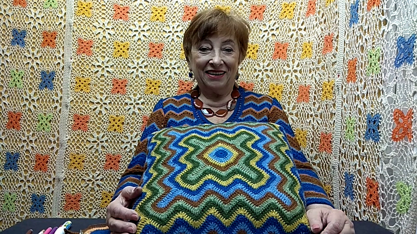 Подушка "Афганская". Мастер-класс по вязанию крючком от О. С. Литвиной.