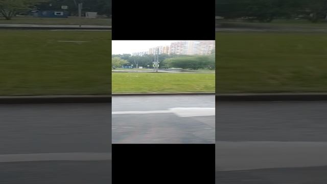 Вид из автобуса в дождь