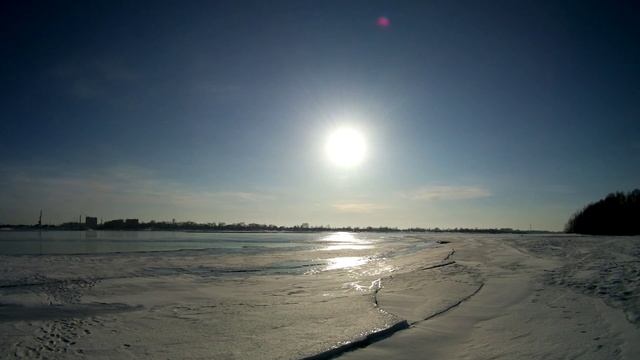TimeLapse: Вид с берега реки Обь / View from the coast of the river Ob (18.03.2018)